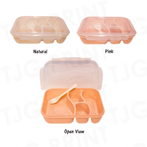 CE68 Plastic Lunch Box (4-Compartments) | TJG Print