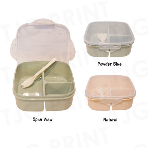 CE69 Plastic Lunch Box (3-Compartments) | TJG Print